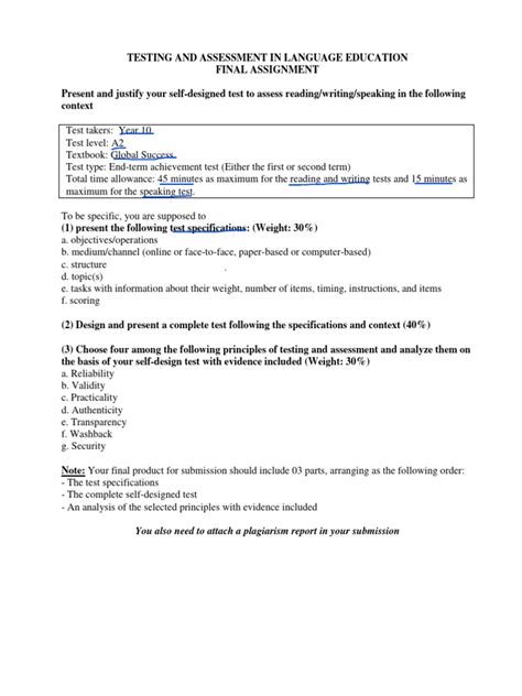 Final Assignmenttesting And Assessment2024 Pdf