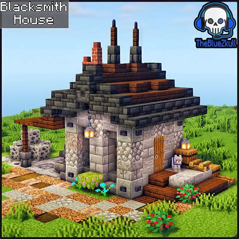 Blacksmith House Minecraft Gebouwen Minecraft Ideeën Minecraft Creaties
