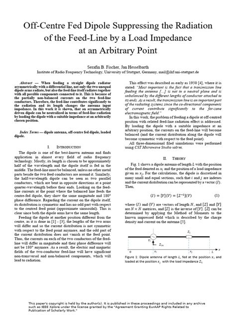 Đặt Impedance Lên Dipole Off Centre Fed Dipole Suppressing The