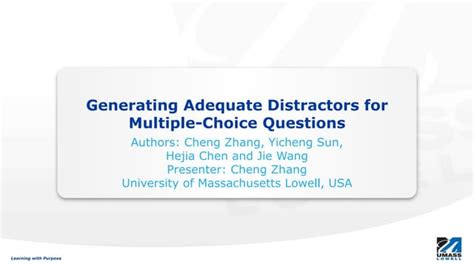 Generating Adequate Distractors For Multiple Choice Questions Pptx