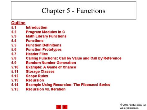 Chapter 5 Functions Outline 5 1 5 2