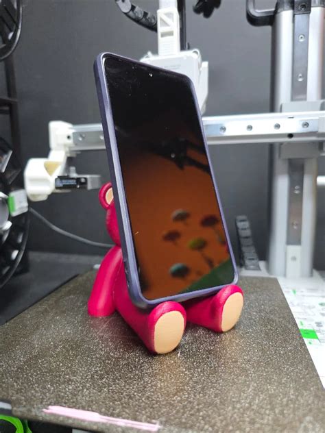 Lotso Phone Holder Happy Bear Free 3d Print Model Makerworld