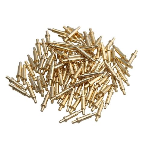 100piece Gold Plated Spring Loaded Test Probe Thimble Pogo Pin 2mm Pin
