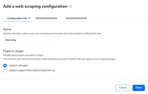 web scraping configuration coveo platform