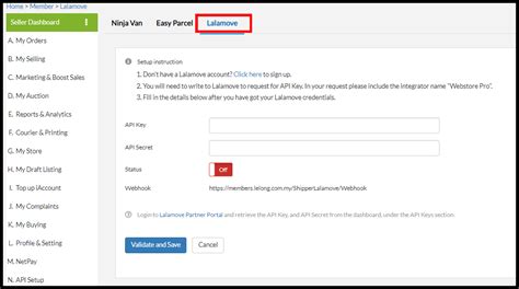 Setup Lalamove Integration Lelongmy Help