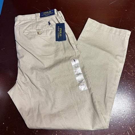 Polo Ralph Lauren Mens Khaki Classic Fit Stretch Pockets Chino Pants