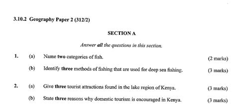 Kcse Geography Paper 2 2018 With Marking Scheme Answers