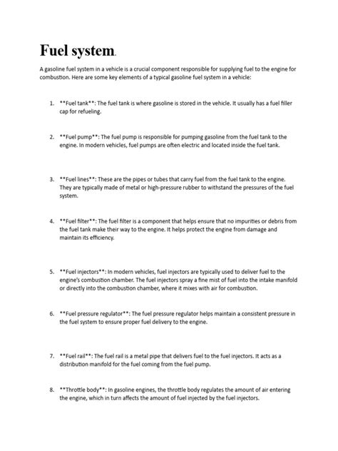 fuel system pdf fuel injection diesel engine