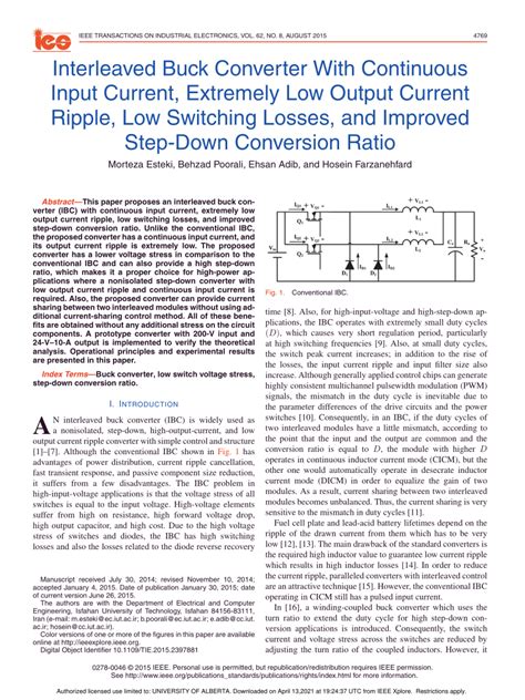 Pdf Interleaved Buck Converter With Continuous Input Current