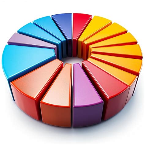 colorful pie chart clipart for data visualization vector illustration on white background