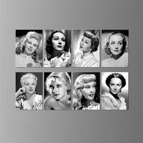 Classic Movies Actresses Black And White Magnets Eight Different