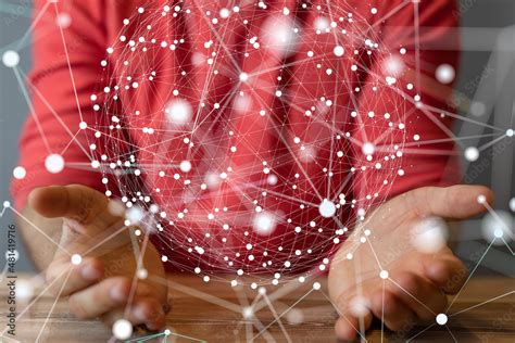 Global Network Blockchain 3d Illustration Neural Networks And Artificial Intelligence