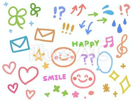 可愛いデコレーションセットイラスト No 2097549｜無料イラスト・フリー素材なら「イラストac」