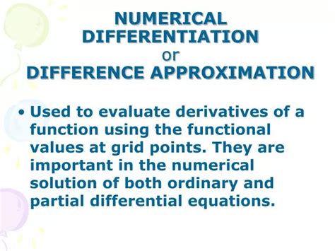 ppt numerical differentiation or difference approximation powerpoint