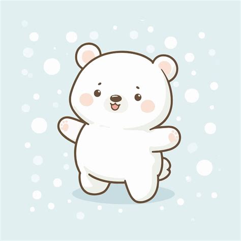 Premium Vector Cute Polar Bear Cartoon Icon Vector Illustrations