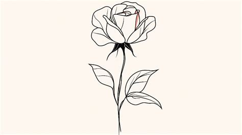 Minimalist Rose Line Art Wallpaper Design File Showing Elegant Black