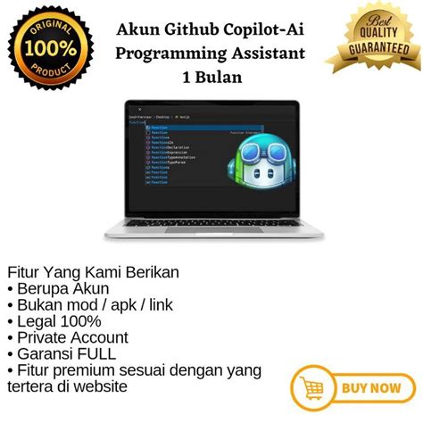 jual akun github copilot ai programming assistant 1 bulan shopee