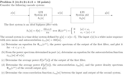 Solved Consider The Following Cascade System The First