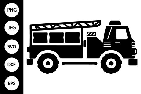 Silhouette Fire Truck Svg Graphic By Mydigitalart13 · Creative Fabrica