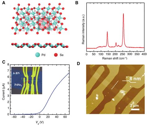 Characterization Of Few Layered Pdse 2 Flake A Puckered Pentagonal Download Scientific