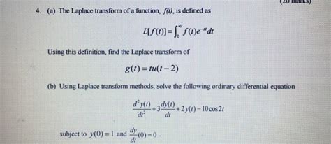 Solved The Laplace Transform Of A Function Ft Is Defined