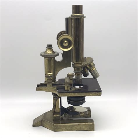 Antique Brass ‘r And J Beck Microscope Boxed Keepsakes