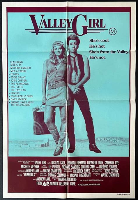 All About Movies Valley Girl 1983 Movie Poster One Sheet Nicolas Cage