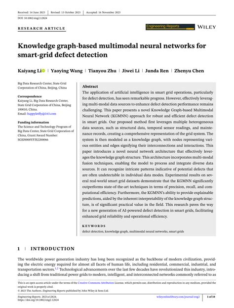 Pdf Knowledge Graph‐based Multimodal Neural Networks For Smart‐grid