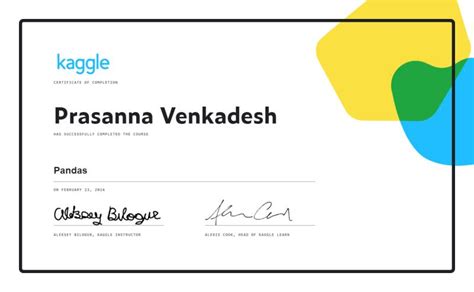 Prasanna Venkadesh Rajasekar On Linkedin Prasanna Venkadesh Completed The Pandas Course On Kaggle