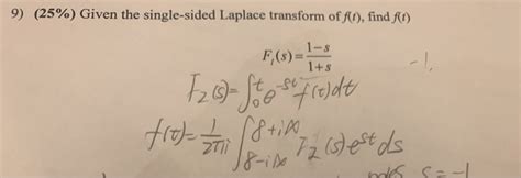 Solved 9 25 Given The Single Sided Laplace Transform Of