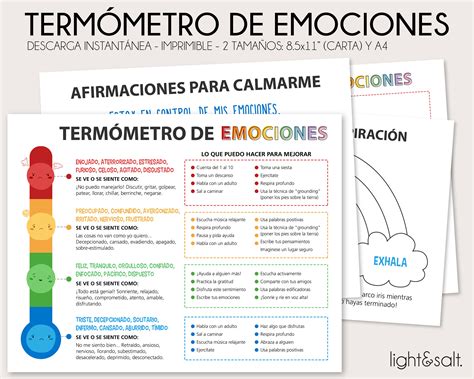 Hojas De Ejercicio Del Termómetro De Emociones Estrategias De
