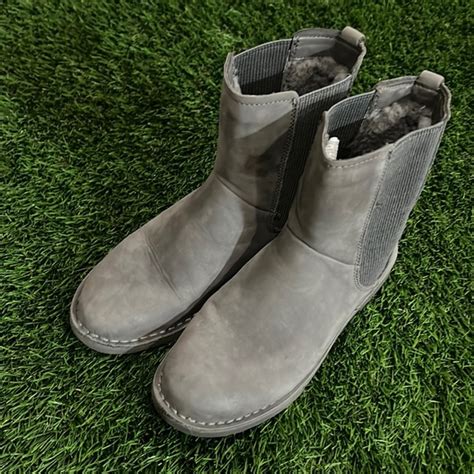 Ugg Shoes Ugg Larra Water Resistant Nubuck Leather Womens Charcoal Boots Poshmark