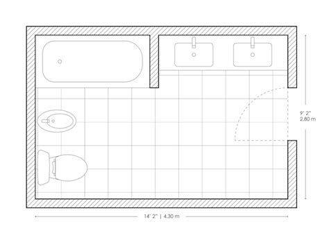 Premium Vector Bathroom Layout