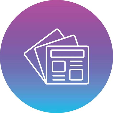 Newspaper Gradient Circle Line Inverted Icon 10659068 Vector Art At
