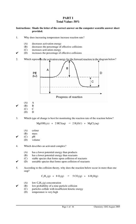 answer key for collision theory gizmo exams chemistry docsity