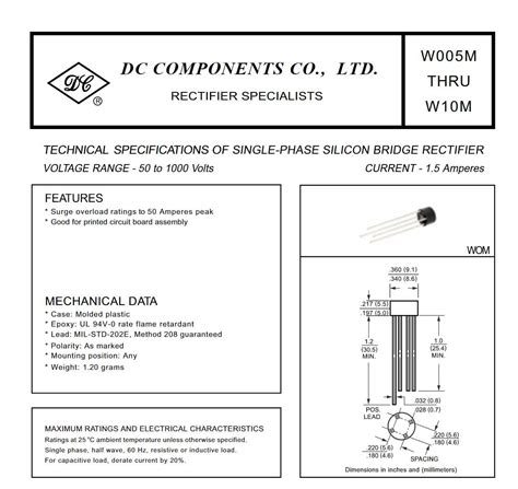 Complete Gbl06 Bridge Rectifier Datasheet Specifications And Applications