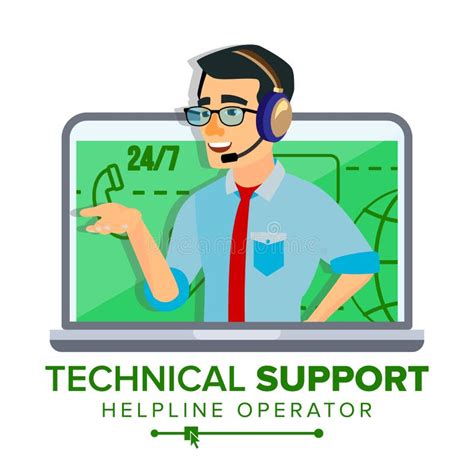 Technical Support Vector Global Tech Support Business Maintenance Operator And Customer Flat