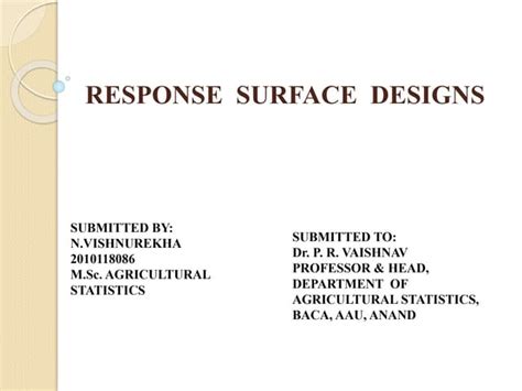 Response Surface Design Pptx