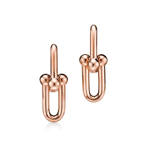 Tiffany Hardwearmedium Link Earrings In Rose Gold Tiffany And Co Us