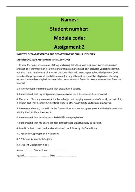 Eng2602 Assignment 2 Solutions 2025 Genres In Literature And Language Theory Style And