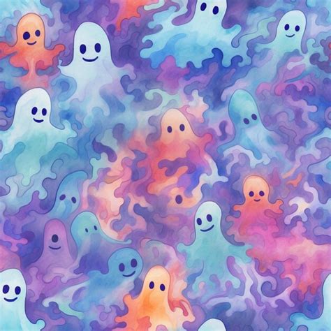 Premium Ai Image There Are Many Different Colored Ghosts In A Group