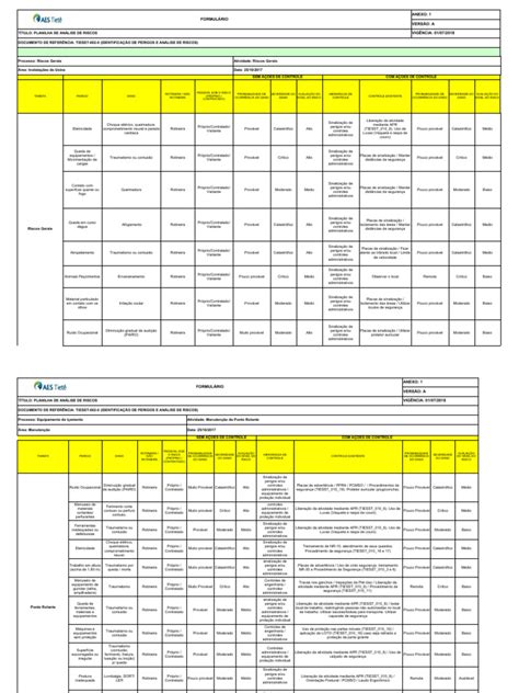 Anexo 1 Planilha De Análise De Riscos Rev 25 10 2017 Download