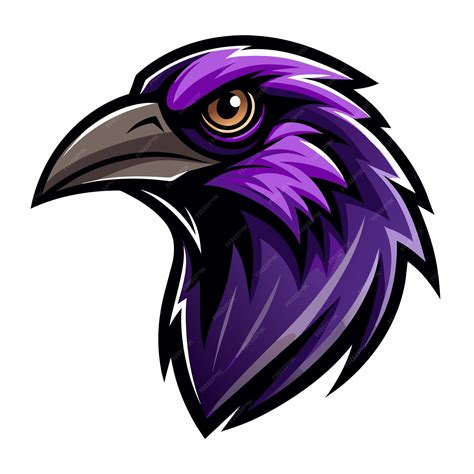 Premium Vector This Is A Digital Illustration Of A Purple Raven Head