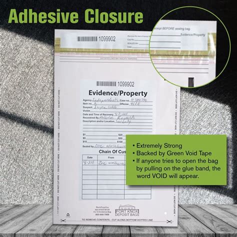 Clear Evidence Bags Case Of 100 9w X 12h Tamper Evident
