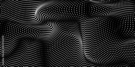3d Background Abstract Flowing Dots Particle Wave Pattern In Half Tone Gradient Color