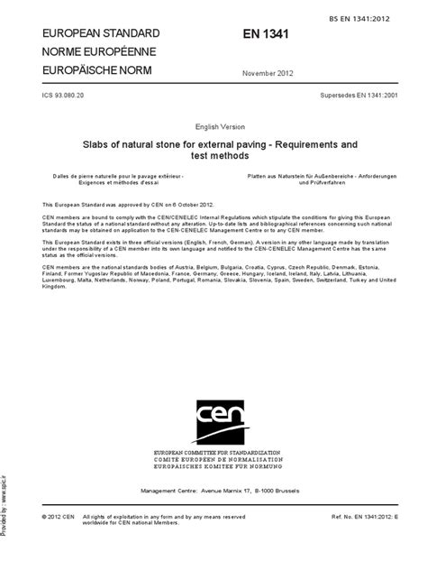 NM en 1341-2012 | PDF | Engineering Tolerance