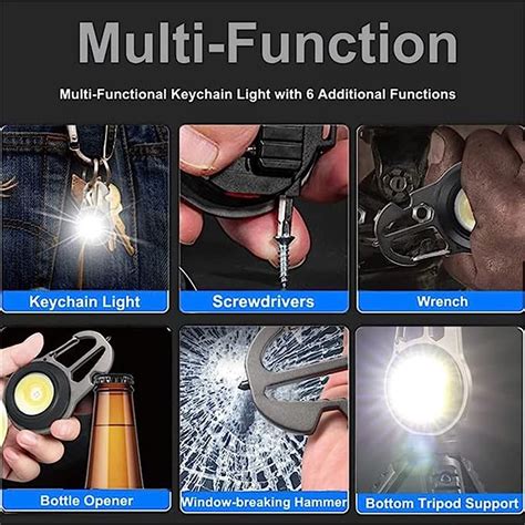 Mini Flashlight1000lumens Bright Rechargeable Flashlights 7 Modes Keychain Flashlight With