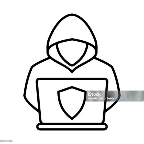 Hacker Outline Icon Stock Illustration Download Image Now Business Computer Computer Crime