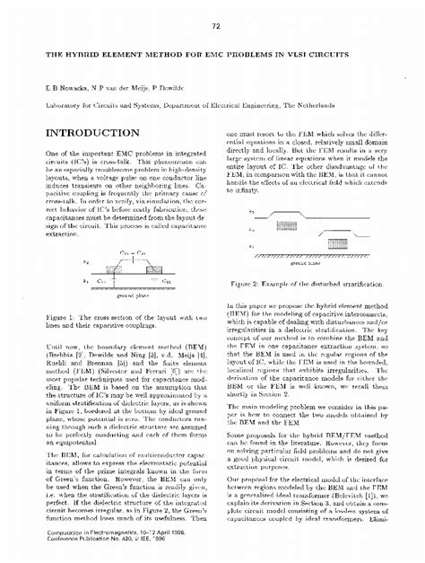 The Hybrid Element Method For EMC Problems In VLSI Circuits IET Conference Publication IEEE