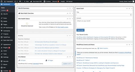 Wordpress Admin Dashboard Zugang Und Nutzung Des Wp Admins